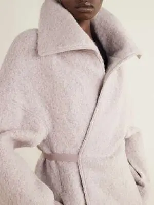 Rick Owens Dracucollar Belted Alpaca And Virgin Wool-blend Coat