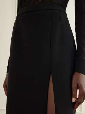 Dolce & Gabbana Front-slit Wool Midi Skirt