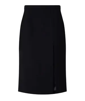 Dolce & Gabbana Wool Blend Midi Skirt With Front Slit - Black