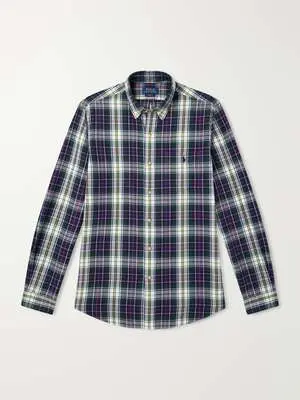 Polo Ralph Lauren Logo-embroidered Checked Cotton Shirt - Navy