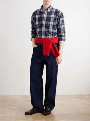 Polo Ralph Lauren Logo-embroidered Checked Cotton Shirt - Navy