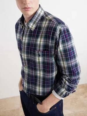 Polo Ralph Lauren Logo-embroidered Checked Cotton Shirt - Navy