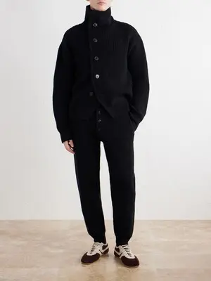 Dries Van Noten Meru Tapered Ribbed Wool Sweatpants