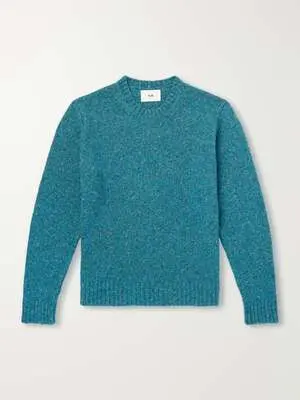 Folk Chain Mélange Wool-blend Sweater - Blue
