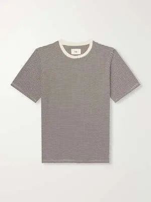 Folk Striped Cotton-jersey T-shirt - Brown