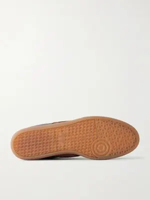 TOD'S Suede-trimmed Leather Sneakers - Brown