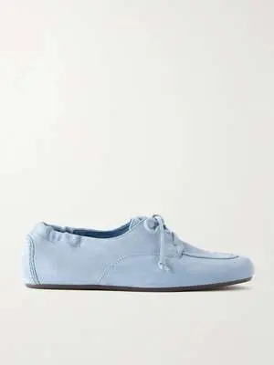 Celine Suede Lace-up Loafers - Blue