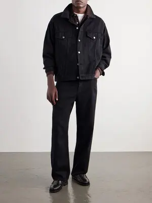 A.PRESSE Straight-leg Cotton And Silk-blend Piqué Trousers