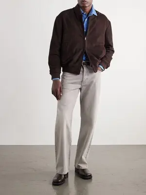 Altea Suede Zip-up Blouson Jacket