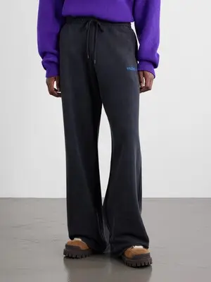 Balenciaga Wide-leg Cotton-jersey Sweatpants - Black