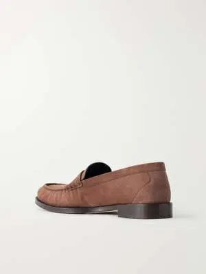 Brunello Cucinelli Suede Penny Loafers