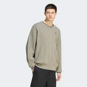 Adidas Cable Knit V-neck Sweater