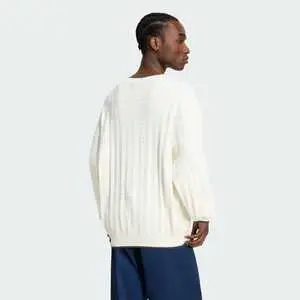 Adidas Cable Knit Sweater - Cloud White