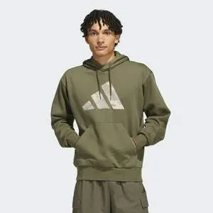 Adidas Camo Big Logo Graphic Hoodie - Olive Strata
