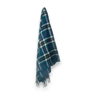 LOOM & COVE Thomson 100% Recycled Wool Tartan Blanket - Blue