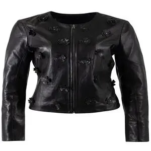 MAURITIUS Mauritius Floral Embellished Leather Jacket