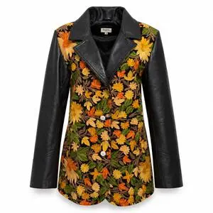 ZASTASTUDIO Hand-embroidered Leather Blazer