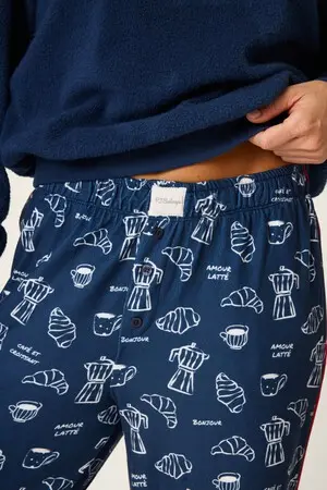PJ Salvage Bonjour Babe French Breakfast Print Pajama Pants