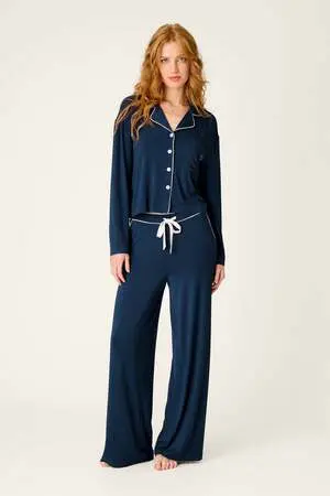 PJ Salvage Soiree Dreams Long Sleeve Pajama Set - Deep Navy
