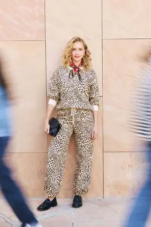 PJ Salvage C'est La Vie Leopard Print Joggers - Nude