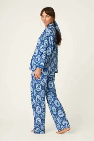 PJ Salvage Super-soft Cotton Fruit Medley Print 3-piece Long Flannel Pajama Set