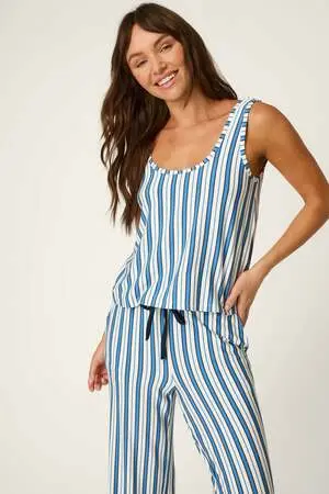 PJ Salvage Soiree Dreams Blue Stripe Tank & Pants Pajama Set