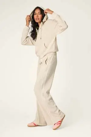PJ Salvage Heathered Waffle Thermal Zip-up Hoodie