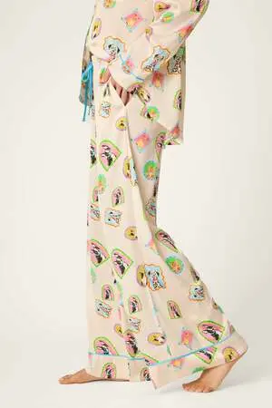 PJ Salvage Picture Purrfect Pet Portraits Satin Pajama Pants - Multi