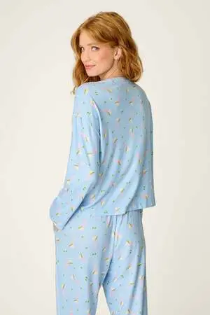 PJ Salvage Olive You Martini Print Long Sleeve Top