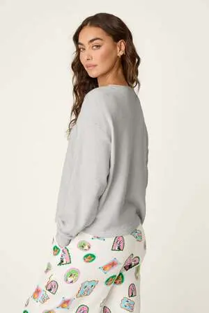 PJ Salvage Heather Grey Long Sleeve Top