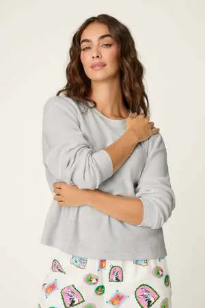 PJ Salvage Heather Grey Long Sleeve Top
