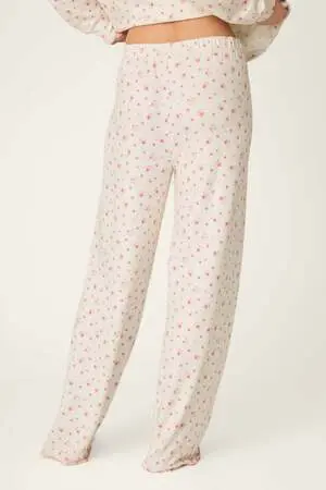 PJ Salvage Floral Print Wide-leg Pajama Pants