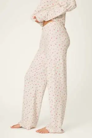 PJ Salvage Floral Print Wide-leg Pajama Pants