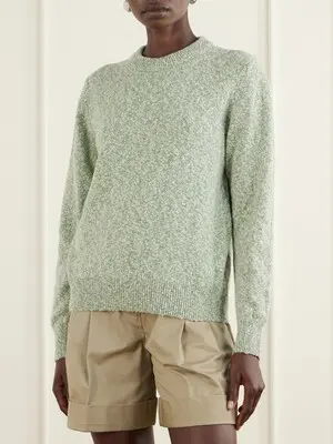 Purdey Mélange Wool And Cotton-blend Sweater