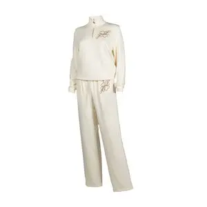 LAINES LONDON Silk Soft Co-ord Set - White/brown