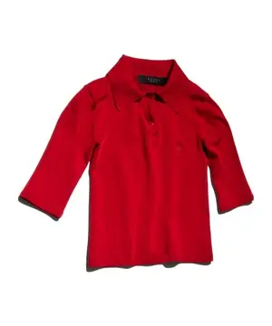 Gucci Fine Stretch Knit Silk Polo Shirt - Red