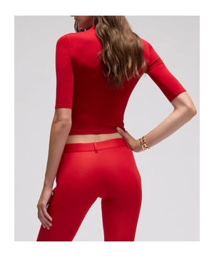 Gucci Fine Stretch Knit Polo Shirt - Red