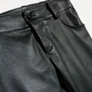 Gucci Lightweight Stretch Leather Pants With Flared Hem