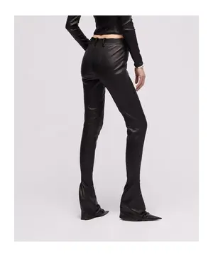 Gucci Lightweight Stretch Leather Pants With Flared Hem