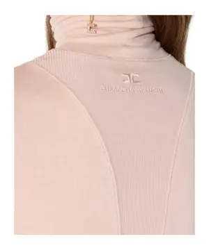Elisabetta Franchi Ribbed Panel Turtleneck Top