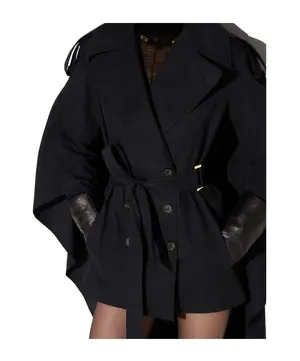 Elisabetta Franchi Belted Cape-panel Coat