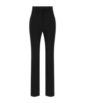 TOM FORD Satin-trim Wool Trousers - Black