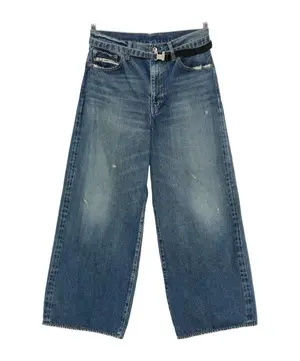 Sacai Distressed Wide-leg Jeans - Blue