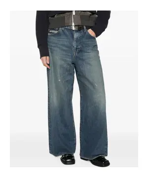 Sacai Distressed Wide-leg Jeans