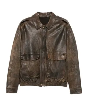SALVATORE SANTORO Long-sleeve Leather Jacket - Brown