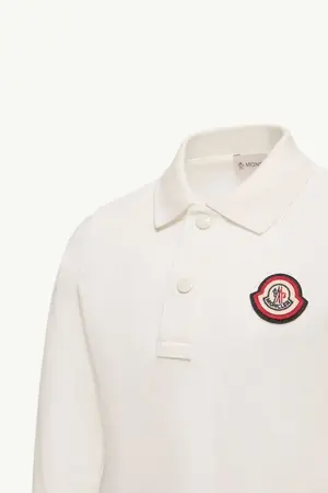 Moncler Long Sleeve Cotton Piquet Polo