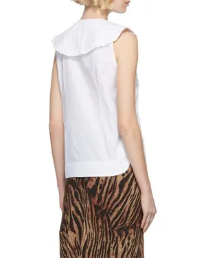 GANNI Ruffled-detail Sleeveless Blouse