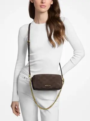 Michael Kors Bryant Small Logo Embossed Suede Convertible Crossbody Bag - Brown