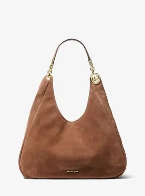 Michael Kors Large Suede Shoulder Bag - Brown