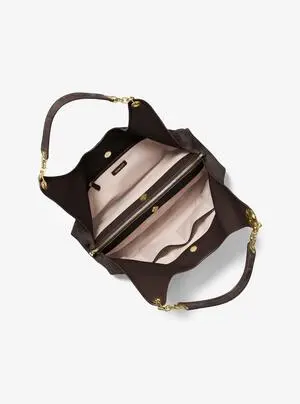 Michael Kors Large Suede Shoulder Bag - Brown